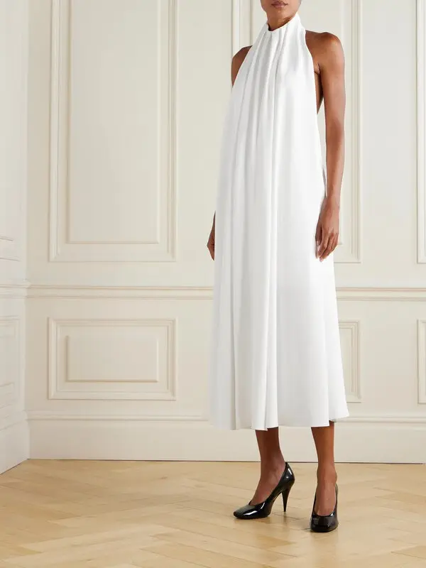 Givenchy Open-back Draped Cady Halterneck Maxi Dress
