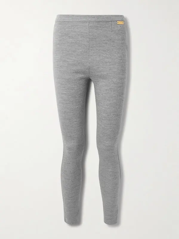 Balmain Wool And Cotton-blend Leggings