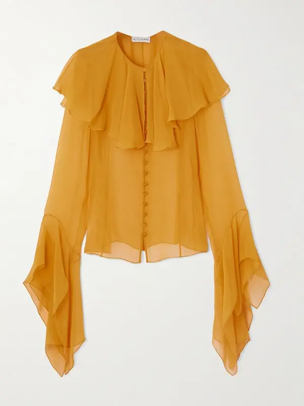 Altuzarra Alida Ruffled Silk-chiffon Blouse