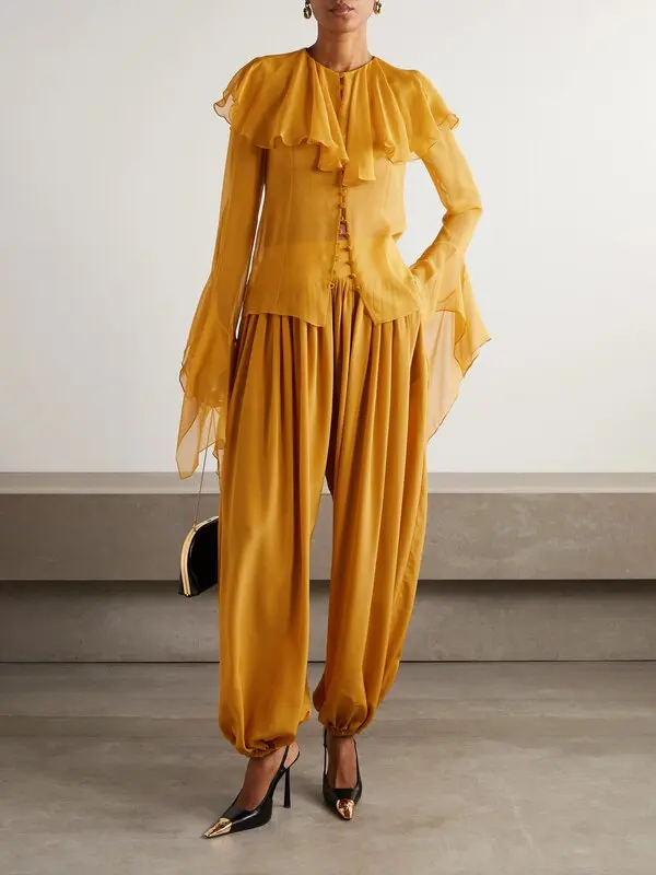 Altuzarra Alida Ruffled Silk-chiffon Blouse