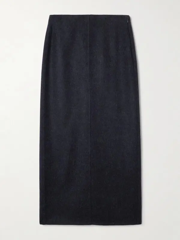 Brunello Cucinelli Wool Midi Skirt - Blue
