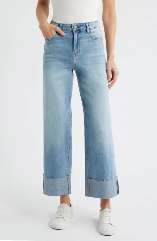 HIDDEN JEANS Cuffed High-waist Wide-leg Jeans