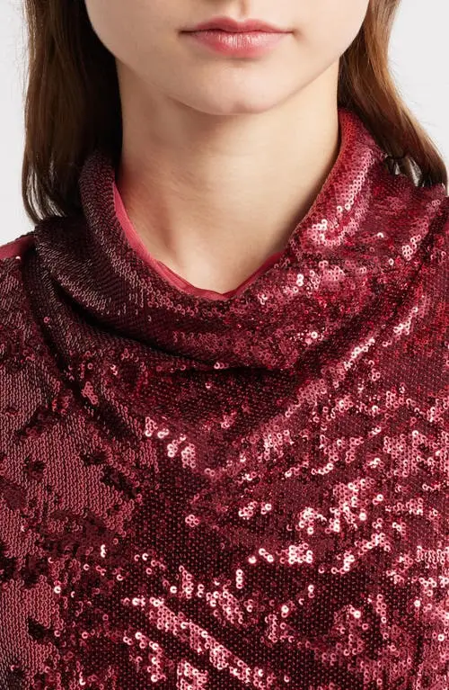 BOSS Sequin Mock Neck Top