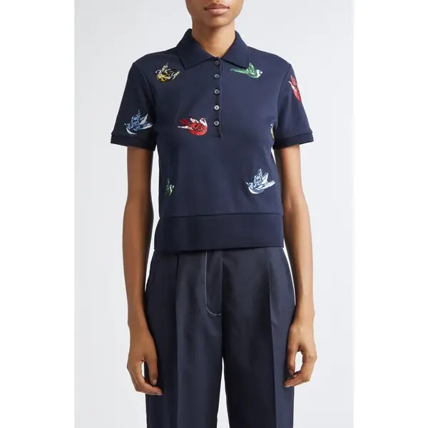 Thom Browne Canary Embroidered Polo