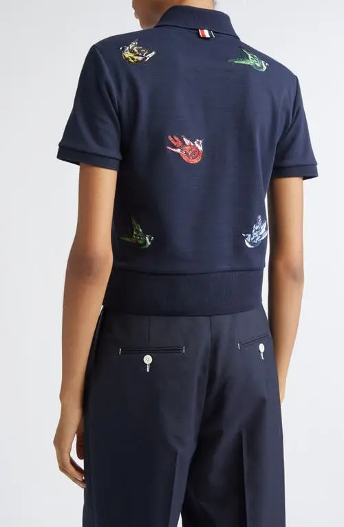 Thom Browne Canary Embroidered Polo