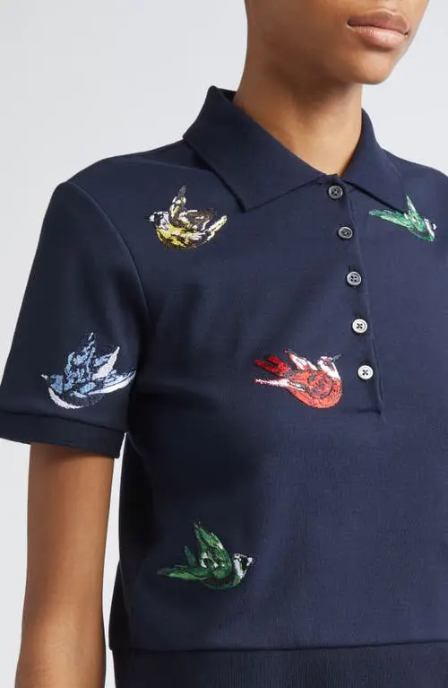 Thom Browne Canary Embroidered Polo