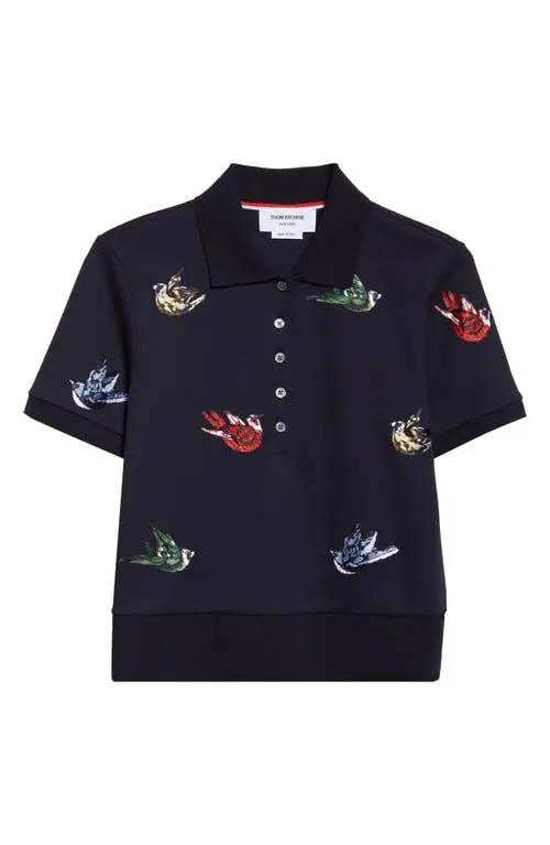 Thom Browne Canary Embroidered Polo