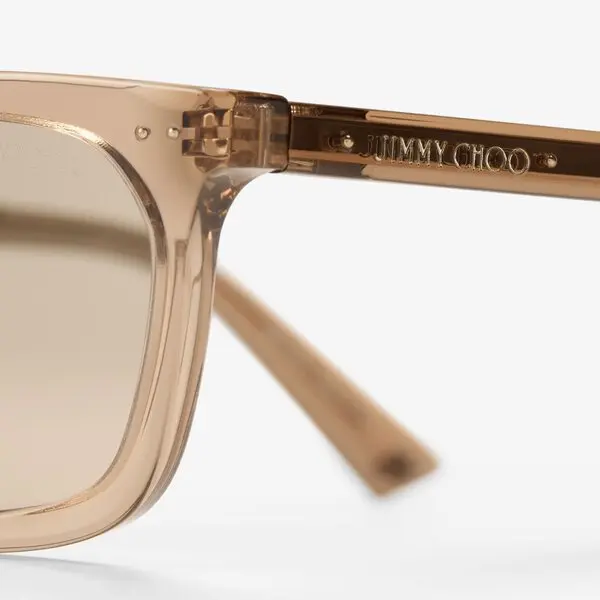 JIMMY CHOO Josi Rectangular Sunglasses - E5076 Transparent Tan