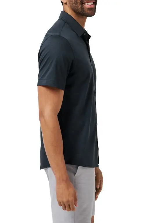 Travis Mathew A Class Short Sleeve Knit Cotton Blend Button-up Shirt