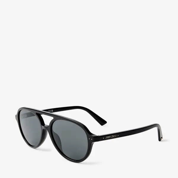 JIMMY CHOO Vira Aviator Sunglasses - Black