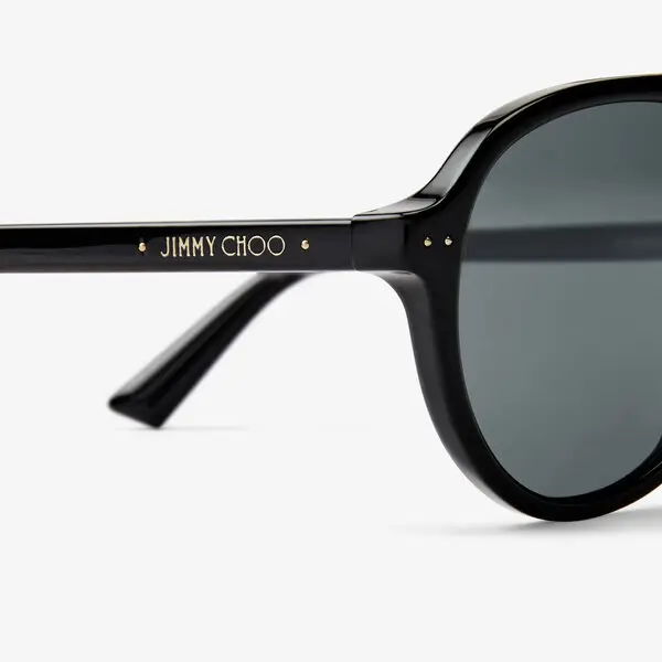 JIMMY CHOO Vira Aviator Sunglasses - Black