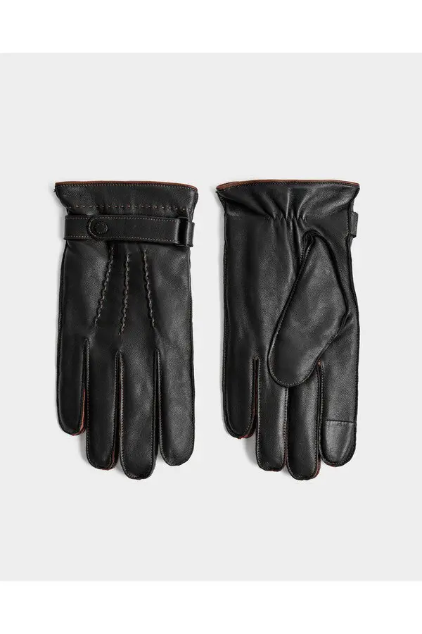 Rudsak Harry Leather Gloves - Black