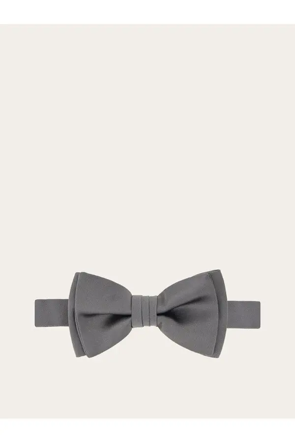 FERRAGAMO Silk Bow Tie - Grey