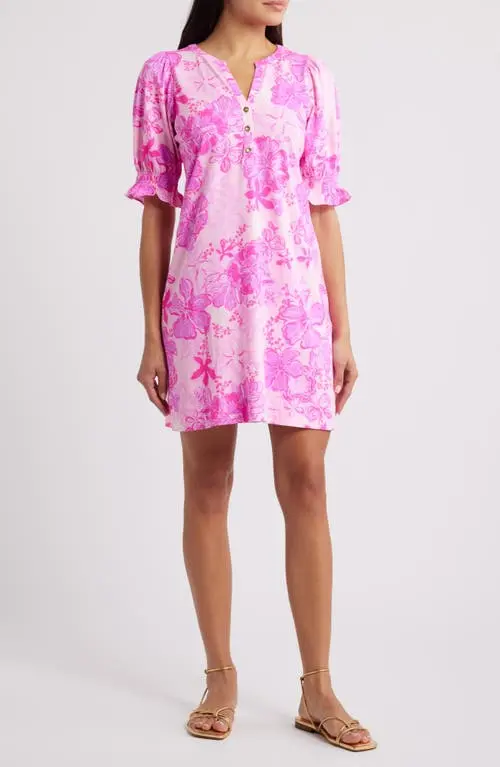 Lilly Pulitzer® Floral Print Puff Sleeve Dress - Parigi Pink Supporting Squad