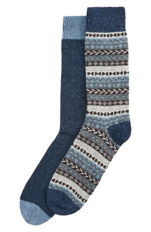 Barbour Assorted 2-pack Wool-blend Socks - Midnight Oak Mix