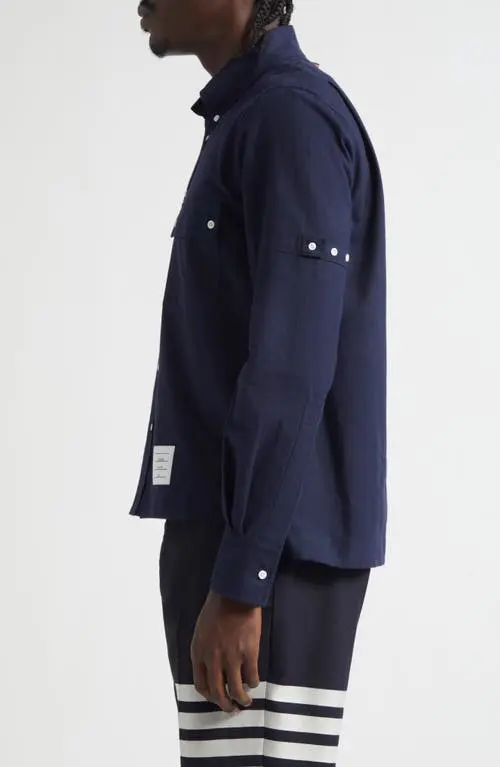 Thom Browne Straight Fit Cotton Utility Shirt