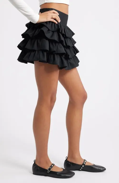Bp. Tiered Ruffle Miniskirt - Black