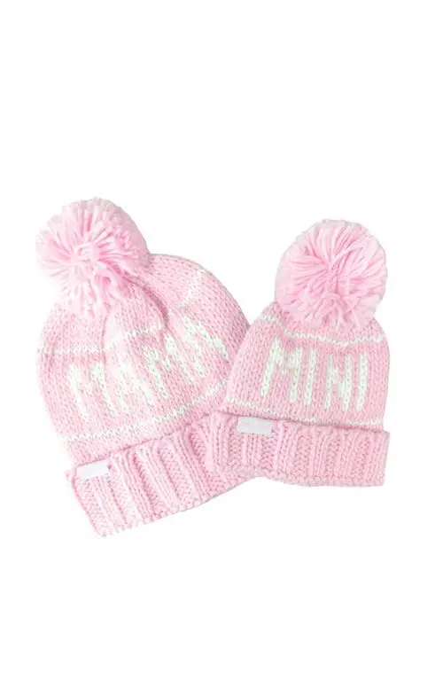 BITS & BOWS Bobble Beanie - Pink