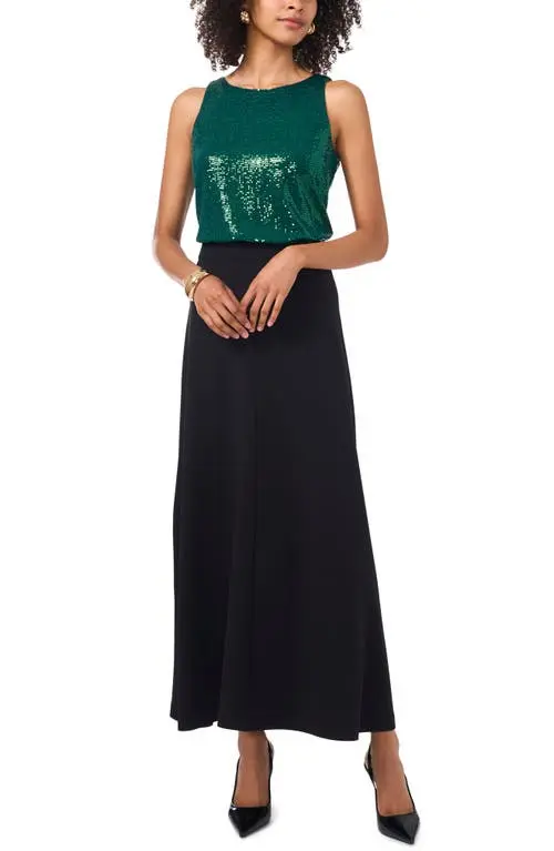 Vince Camuto Sequin Sleeveless Top - Arresting Emerald