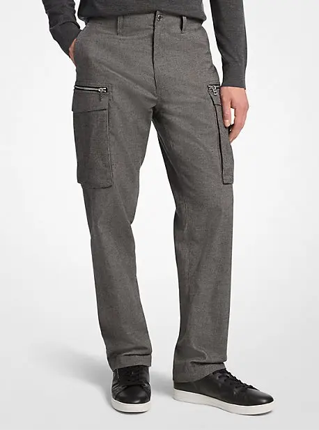 Michael Kors Houndstooth Cotton Cargo Pants