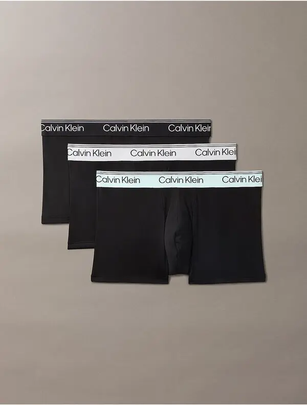Calvin Klein Microfiber Stretch 3-pack Low Rise Trunk - Black / Mint Multi