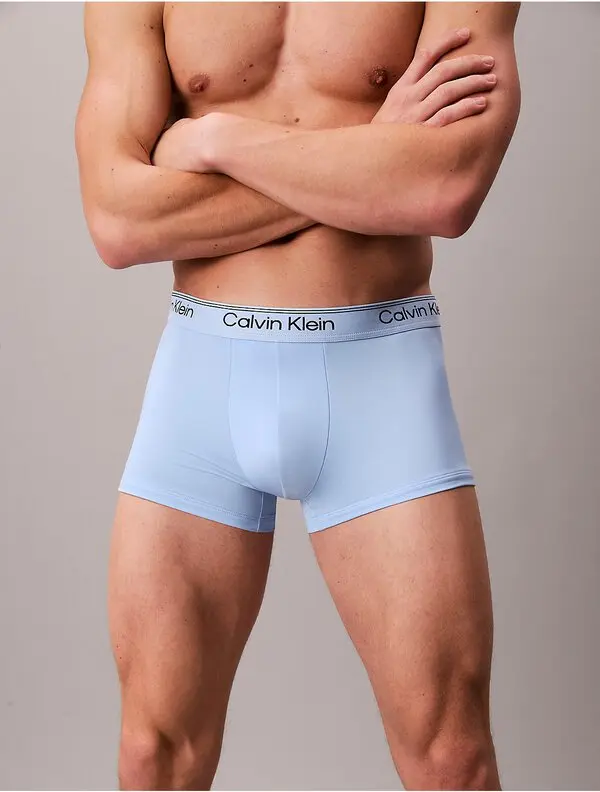 Calvin Klein Microfiber Stretch 3-pack Low Rise Trunk - Shoreline / Royalty / Blue Bell