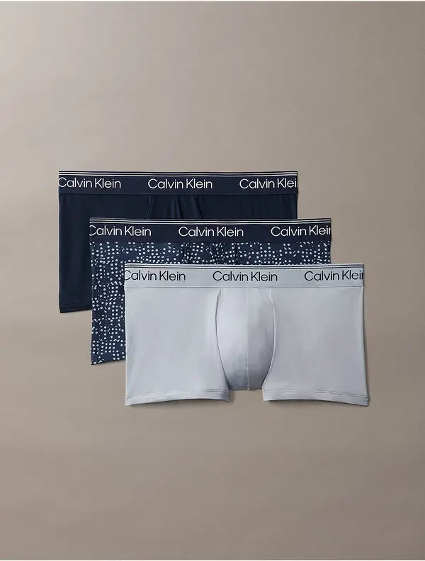 Calvin Klein Microfiber Stretch 3-pack Low Rise Trunk - Shoreline Multi