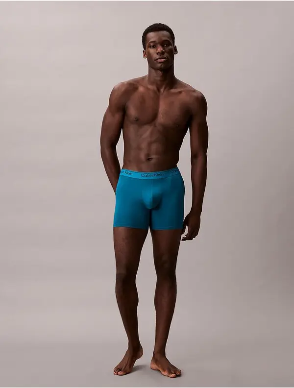 Calvin Klein Microfiber Stretch 5-pack Boxer Brief - Black / Teal Marine / Shoreline / Sleet / Black