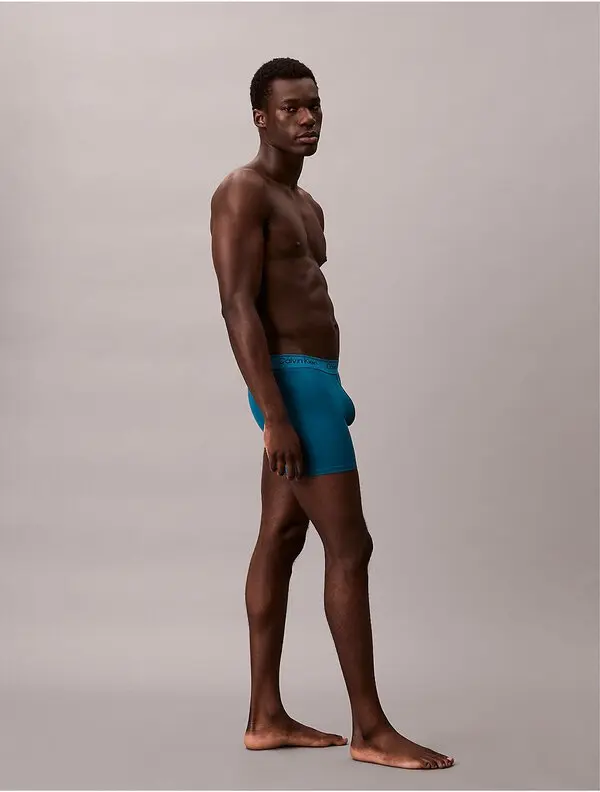 Calvin Klein Microfiber Stretch 5-pack Boxer Brief - Black / Teal Marine / Shoreline / Sleet / Black