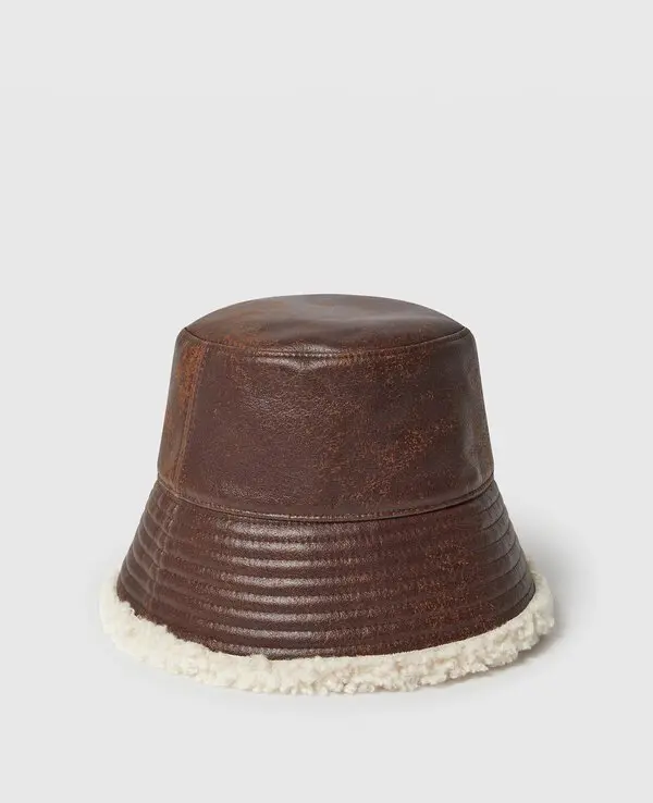 Stella McCartney Logo Plush-lined Bucket Hat - Espresso