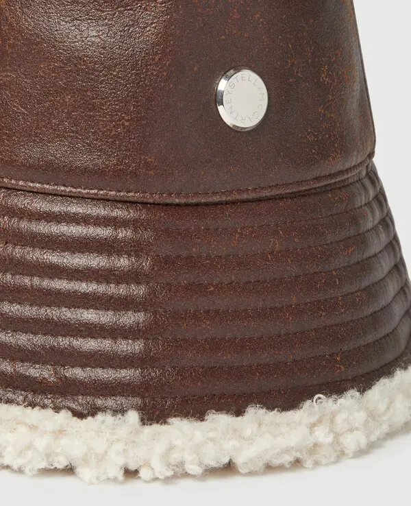 Stella McCartney Logo Plush-lined Bucket Hat - Espresso