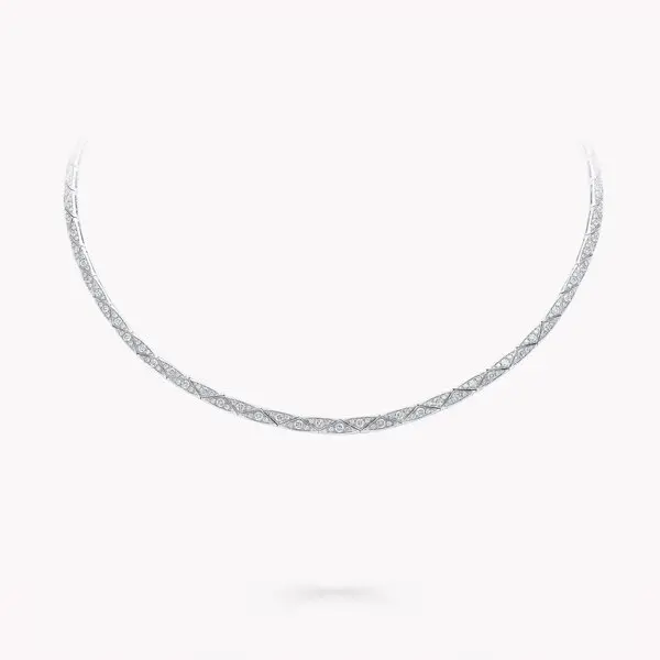 Graff Laurence Signature Faceted Chain Necklace - White Gold