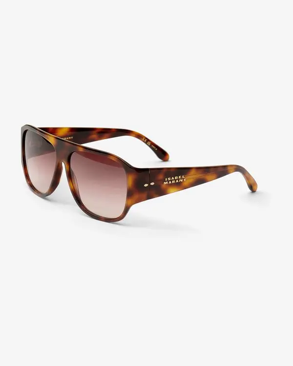 Isabel Marant Mikala Mask Sunglasses - Havana / Brown Pink Sh