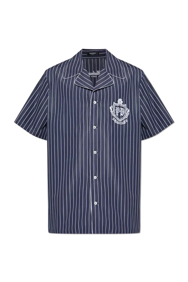 Balmain Striped Shirt With Logo