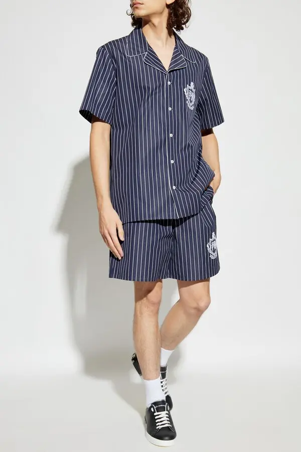 Balmain Striped Shirt With Logo