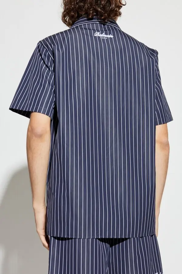 Balmain Striped Shirt With Logo