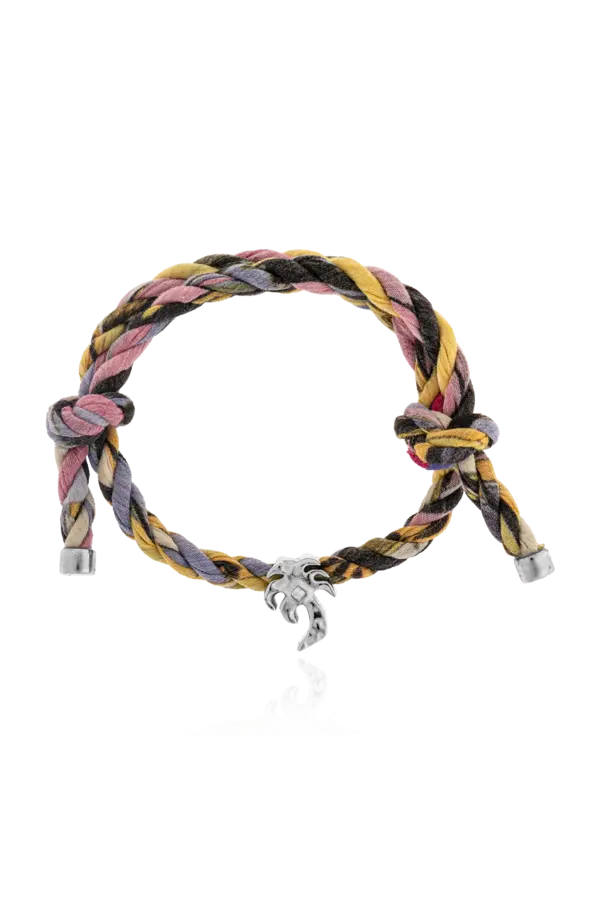 Palm Angels Logo Charm Braided Bracelet - Multicolour