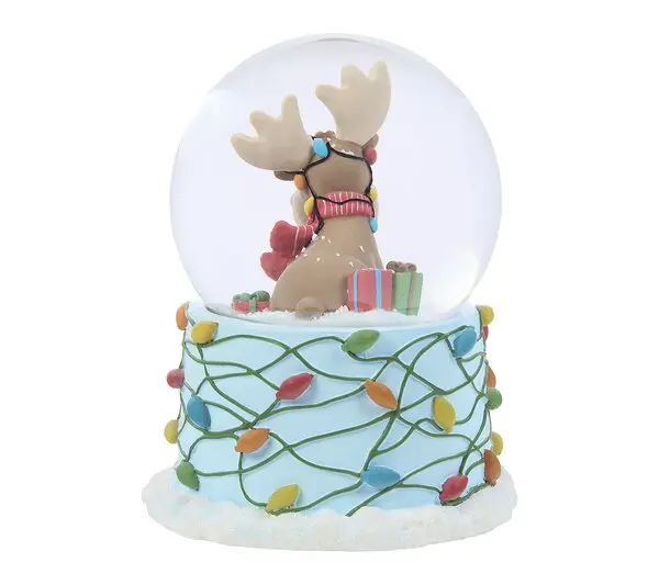 PRECIOUS MOMENTS Moose Lights Globe