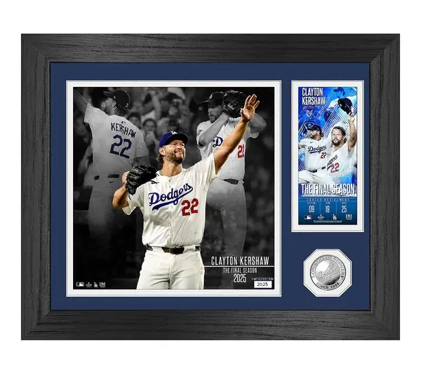HIGHLAND MINT Clayton Kershaw Los Angeles Dodgers Final Seaso N Photo Mint - One-color