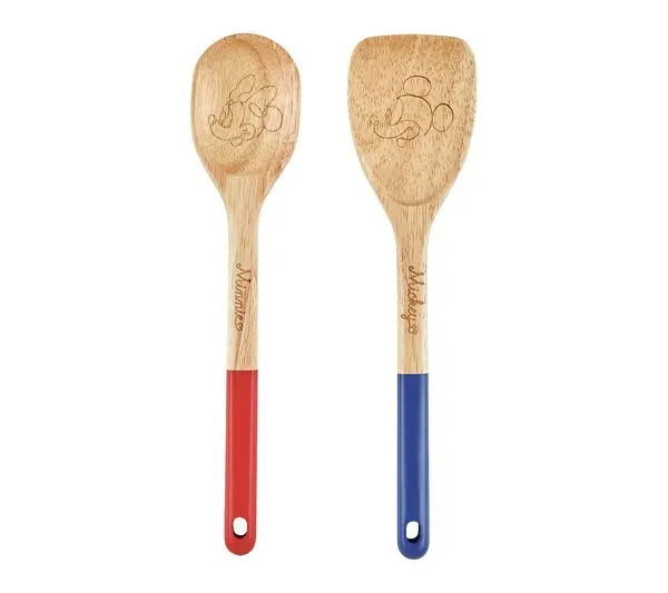 Disney Home Wooden Spoon And Turner 2- Piece Se T, Mixed Colors - One-color