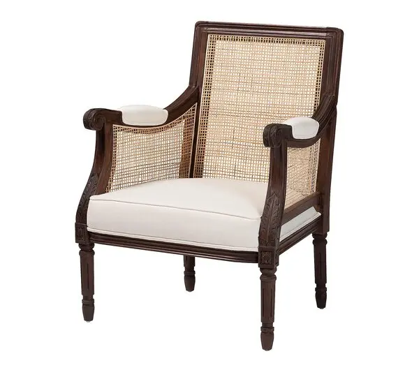 BALI & PARI Desmond Fabric And Natural Rattan A Rmchair - One-color