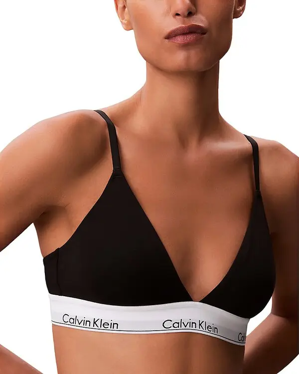 Calvin Klein Icon Logo Brand Bra - Black