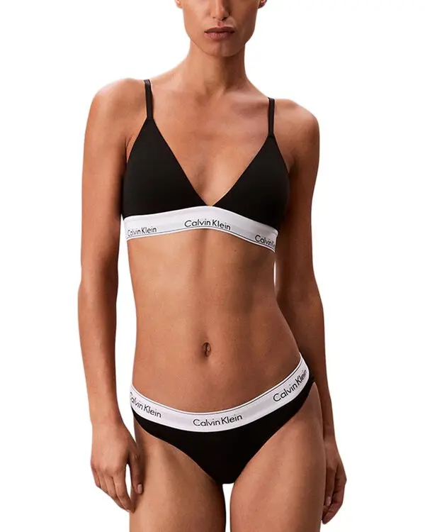 Calvin Klein Icon Logo Brand Bra - Black