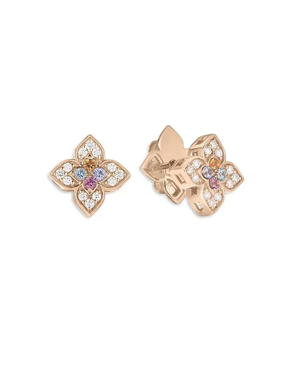 Roberto Coin 18k Diamond Venetian Princess Carnival Stud Earrings - Rose Gold