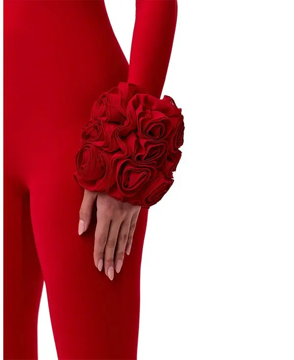 Naked Wardrobe Rose Petal Textured Cuffs - Red