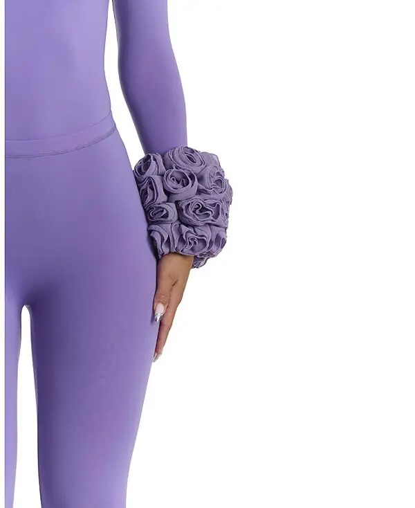 Naked Wardrobe Rose Petal Textured Cuffs - Violet