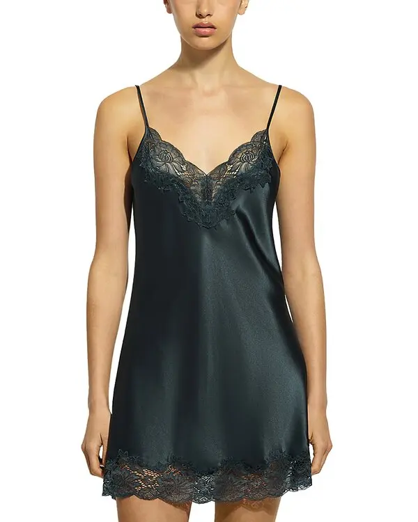 Ginia Silk Lace Chemise - India Ink
