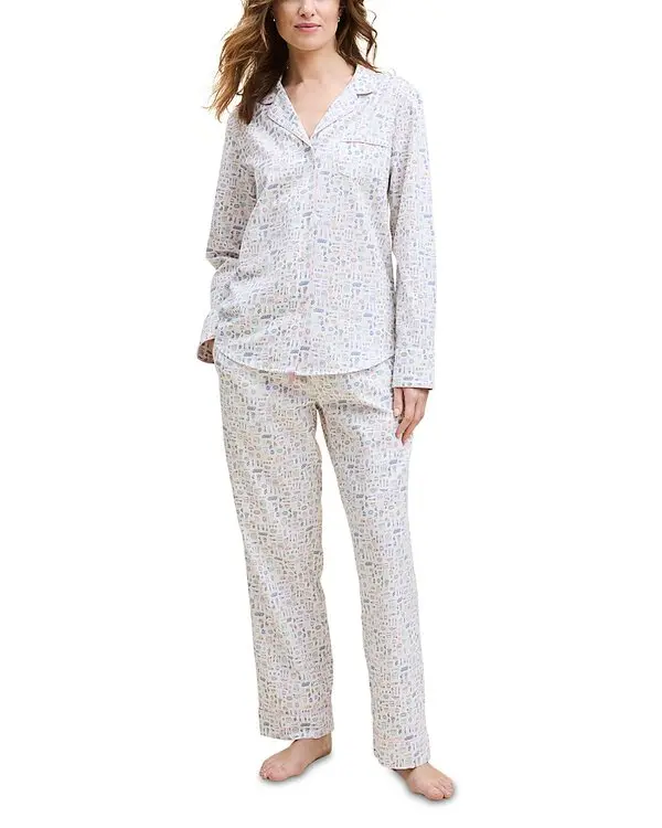 PETITE PLUME Baking Spirits Bright Twill Pajama Set - White