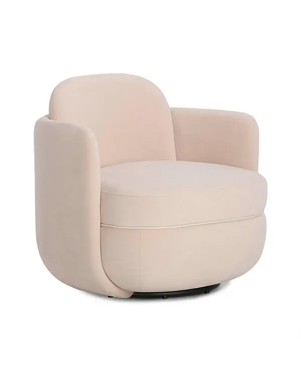 TOV FURNITURE Wolfie Velvet Swivel Chair - Blush