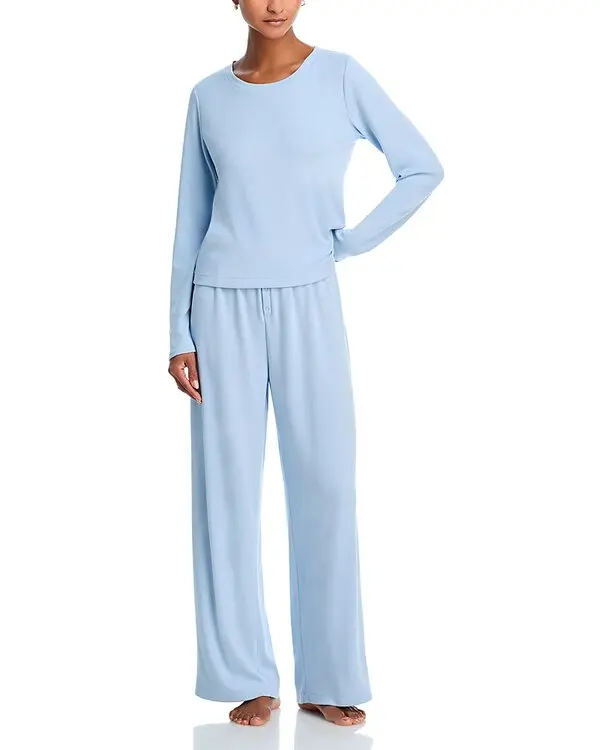 Aqua Starlette Pointelle Long Pajama Set Exclusive - Sky